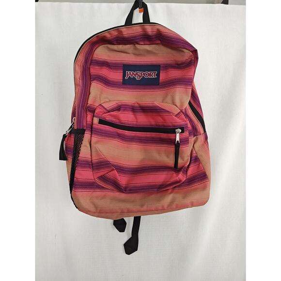 Jansport | Bags | Jansport Big Student Backpack Sunset Striped Travel ...